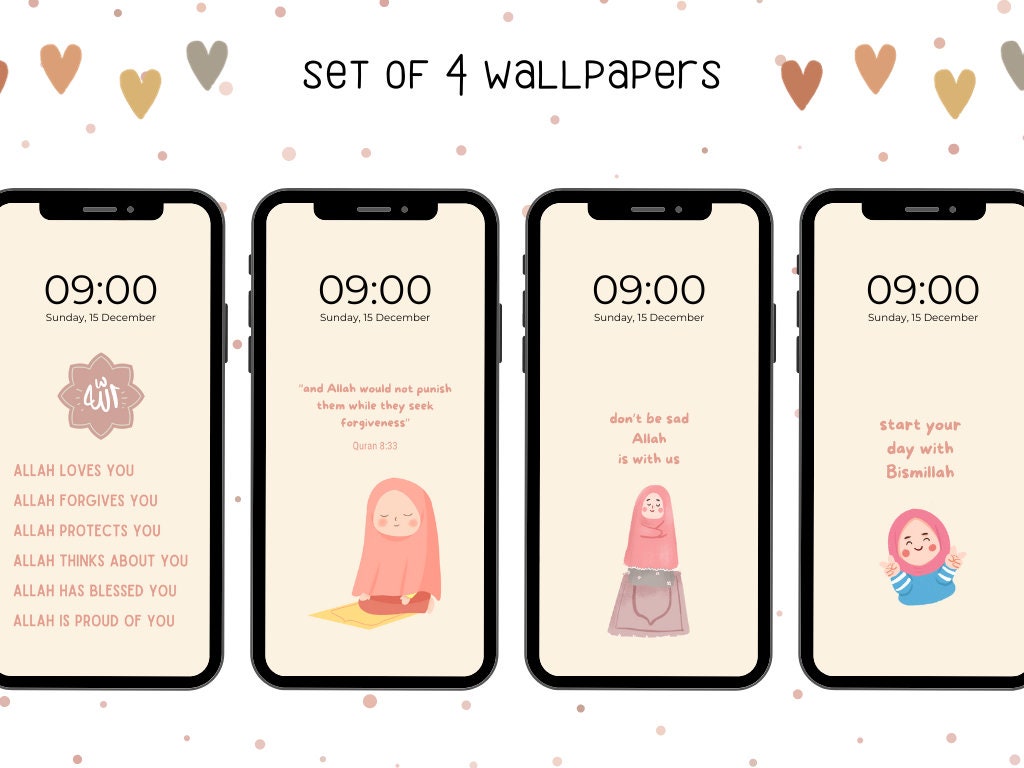Set of 4 Phone Wallpapers Islamic Theme - Etsy