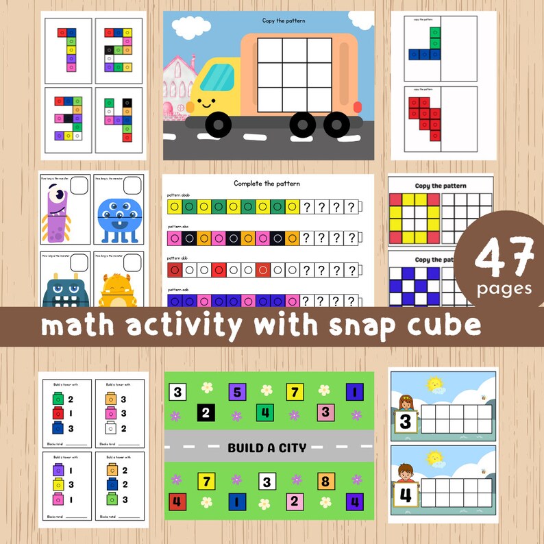 Math Activity With Snap Cubes - Etsy