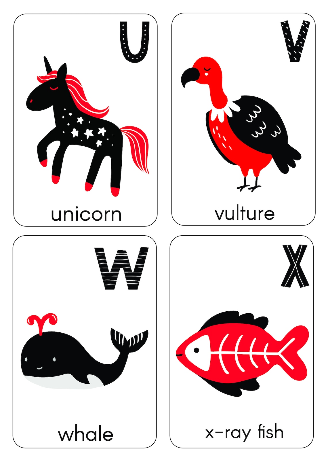 Baby High Contrast Alphabet Flash Card - Etsy