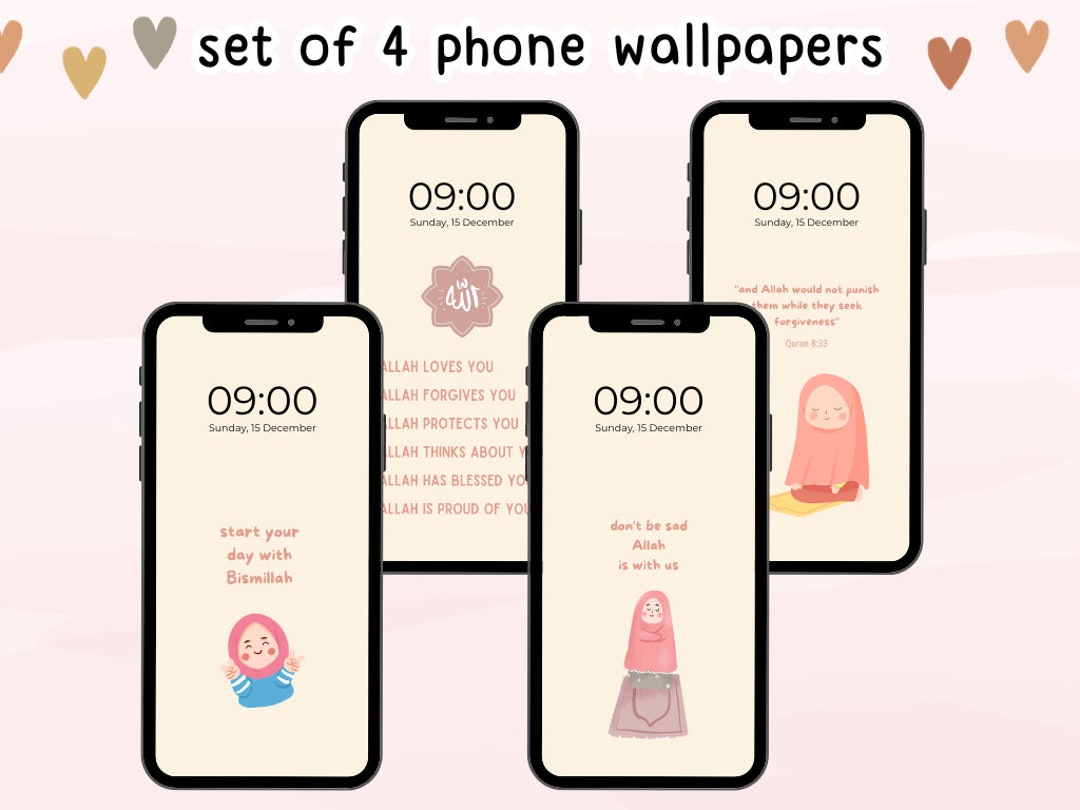 Set of 4 Phone Wallpapers Islamic Theme - Etsy
