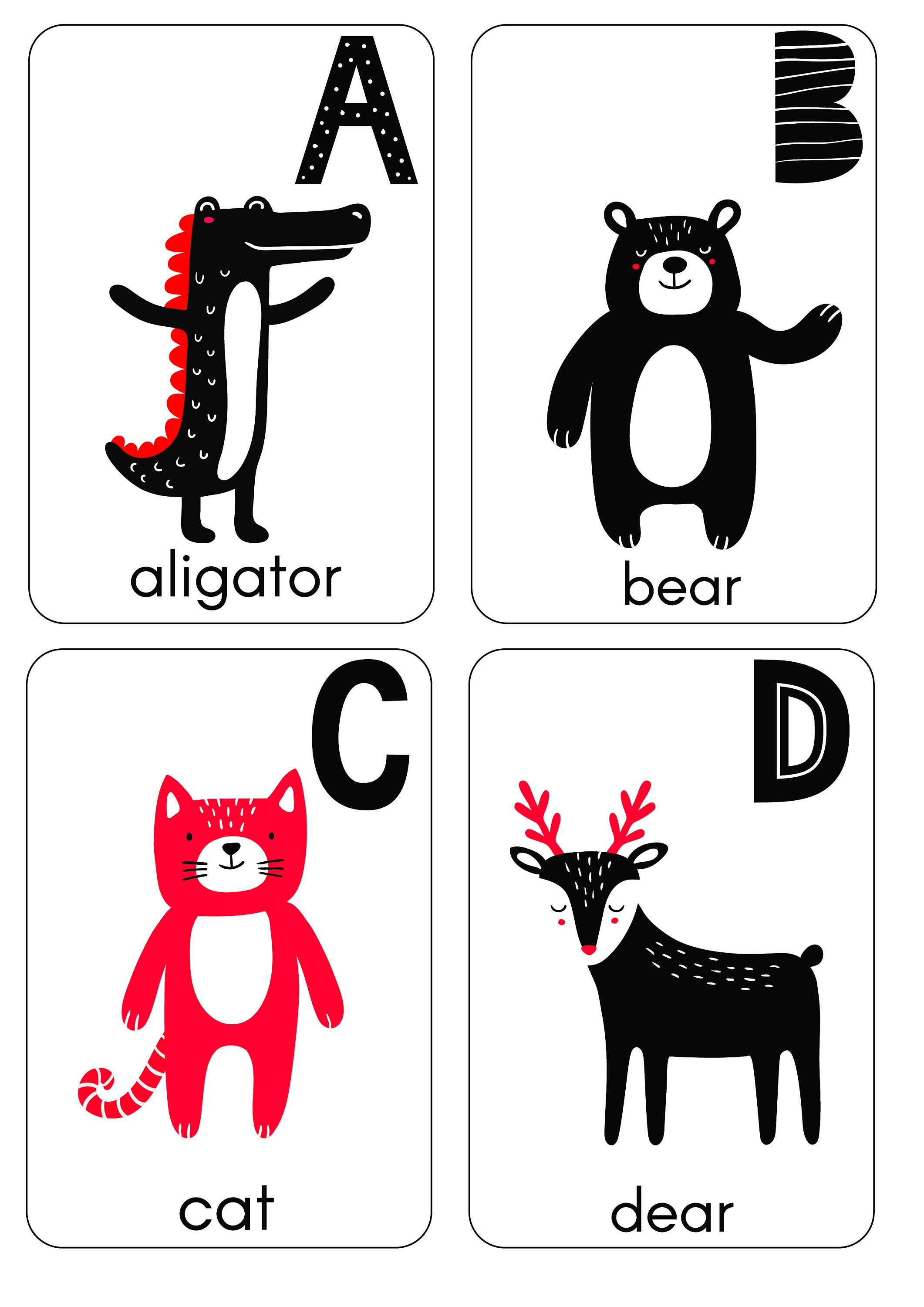 Baby High Contrast Alphabet Flash Card | Etsy