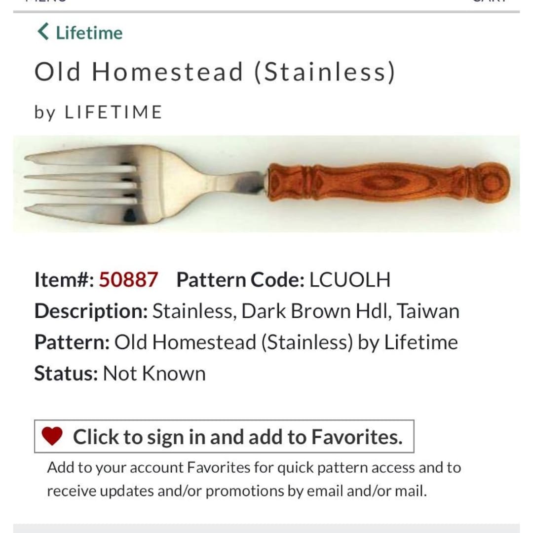 Vintage Lifetime Old Homestead Stainless Flatware Set W/ Wooden Handles ...