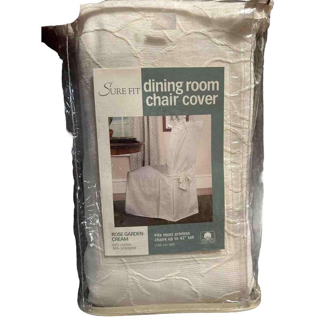 Sure Fit Home Décor Medallion Cream Full Length Dining Room Chair One ...