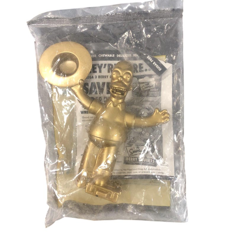 2007 the Simpsons Movie Golden Homer Simpson Figure Burger King Toy ...