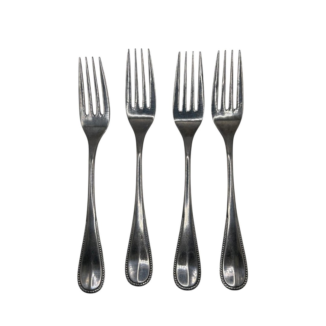 Set of 4 Oxford Hall Crystal Palace Stainless Flatware Dinner Forks ...