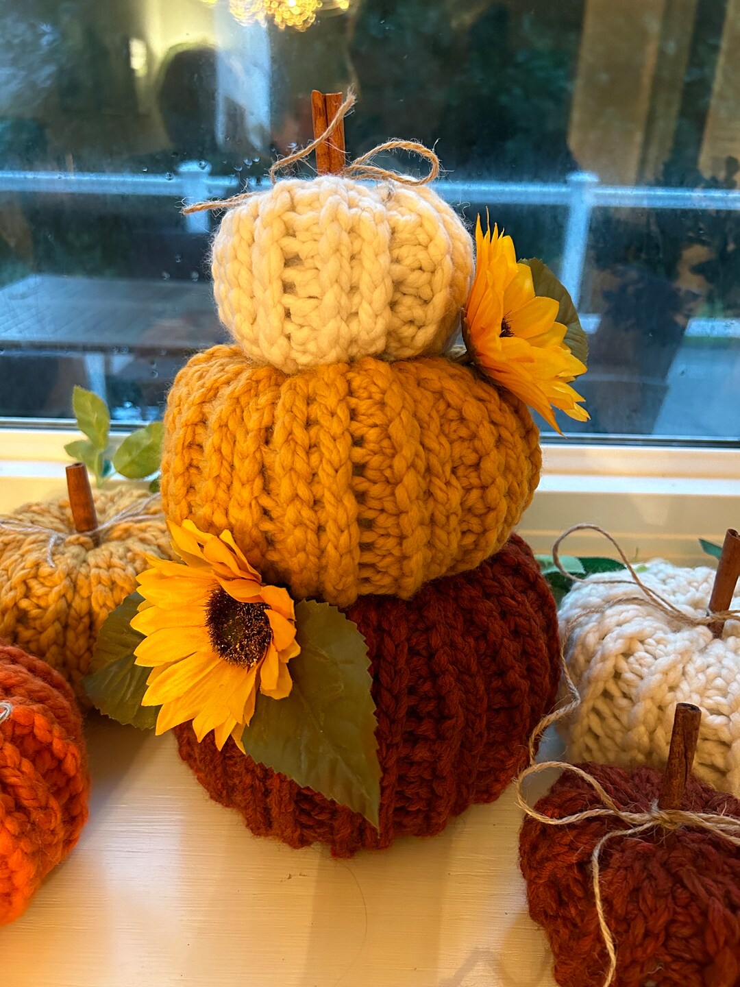 Tiered Crochet Pumpkin Decor - Etsy