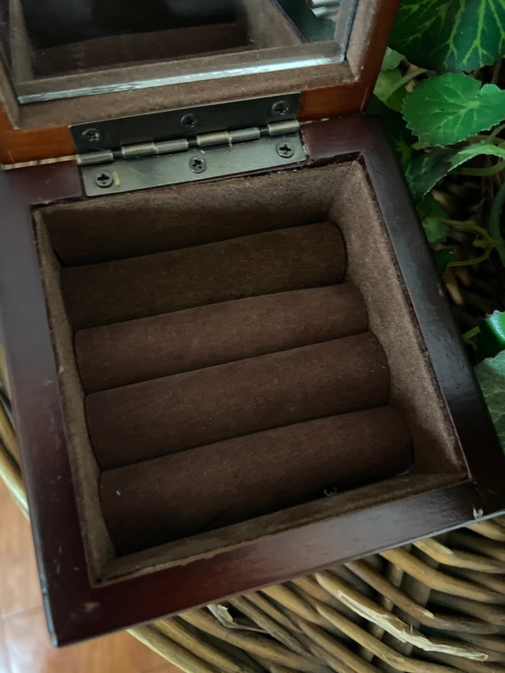 Wooden Jewelry Box with Inside Mirror & Ring Storage/… - Gem