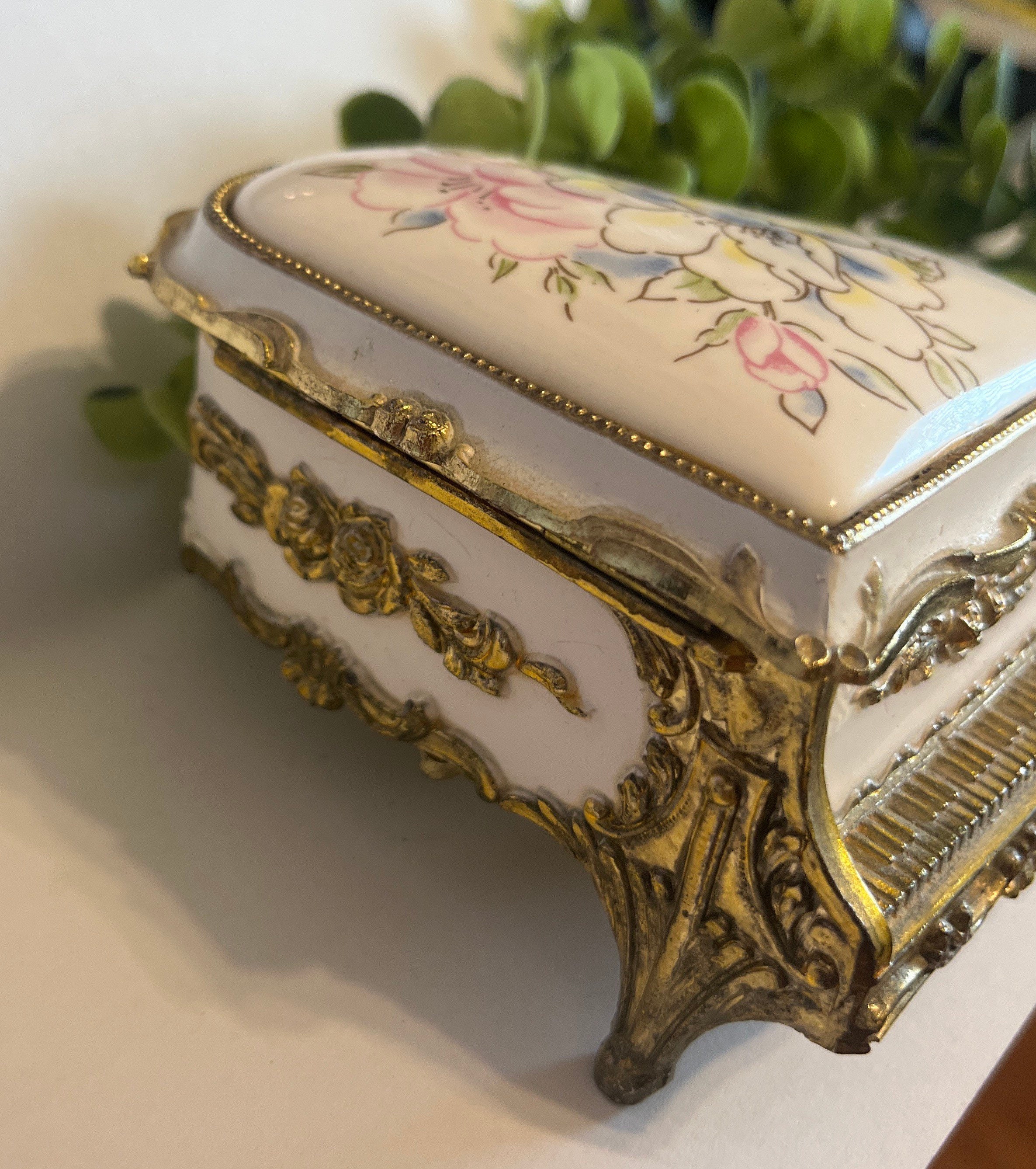 Vintage/antique Porcelain Piano Music and Jewelry Box/ Working Music ...