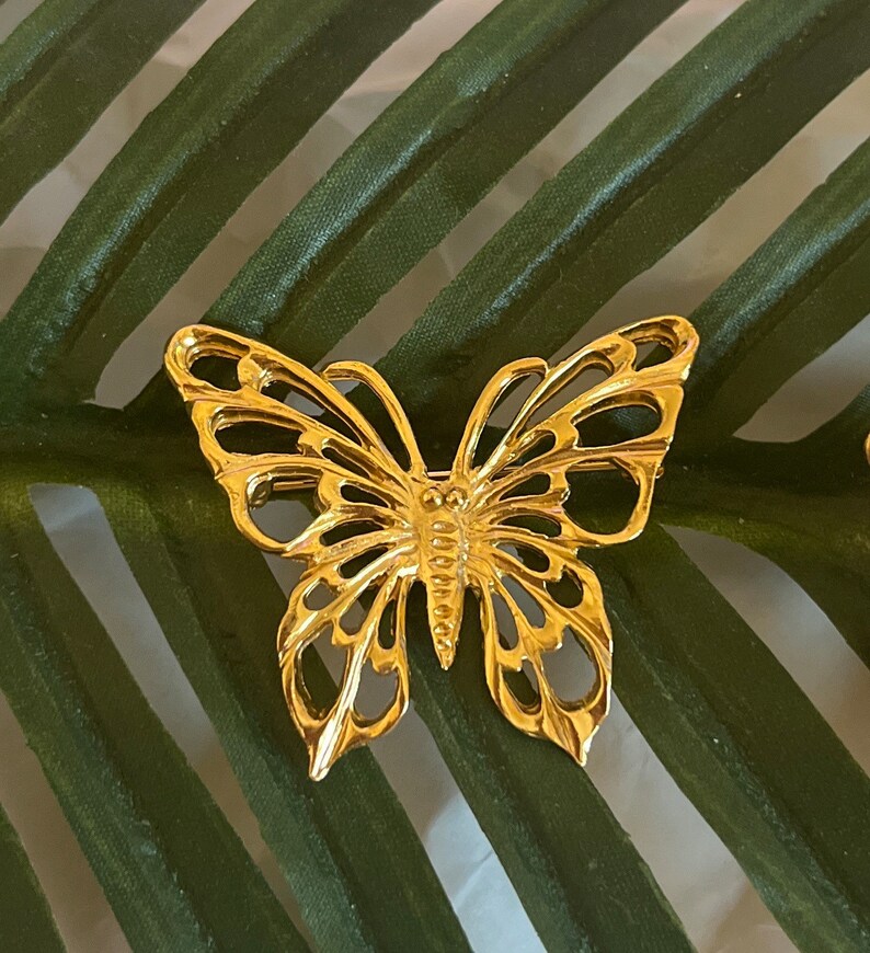Two Vintage/antique Gold Butterfly Brooches / Napier Gold Brooches - Etsy
