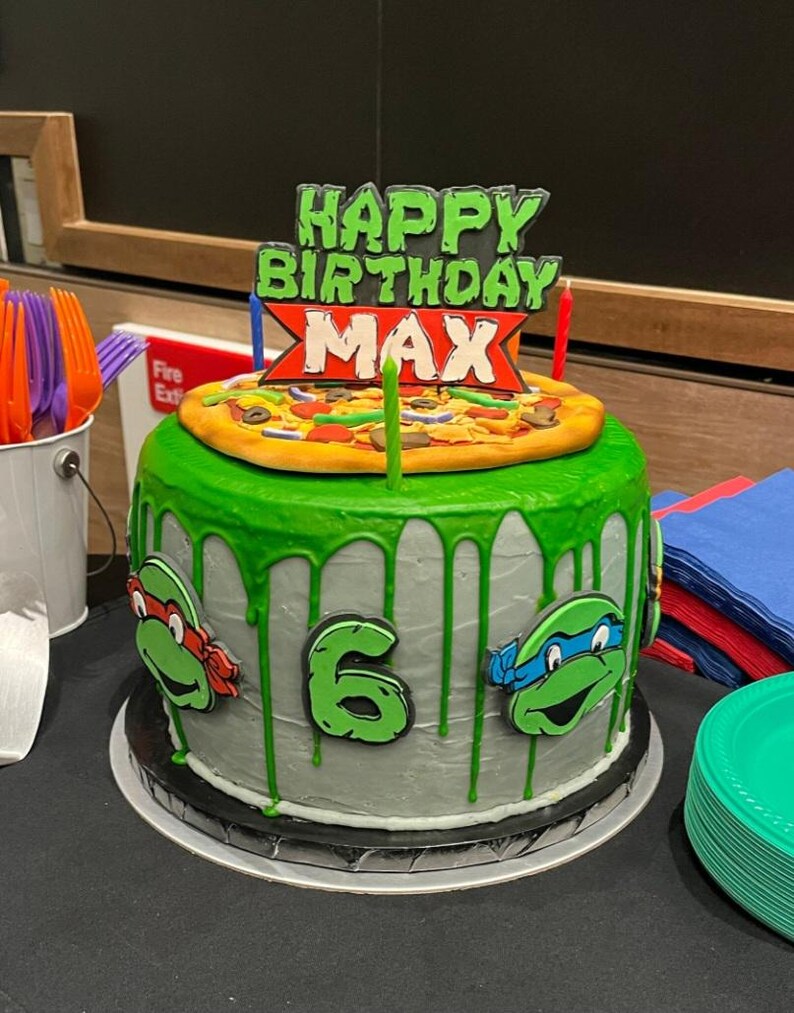 Ninja Pizza Custom Fondant Cake Toppers - Etsy