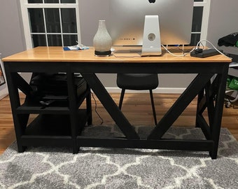 Rustic Desk Trestle Base Desk X-base Desk local Delivery - Etsy