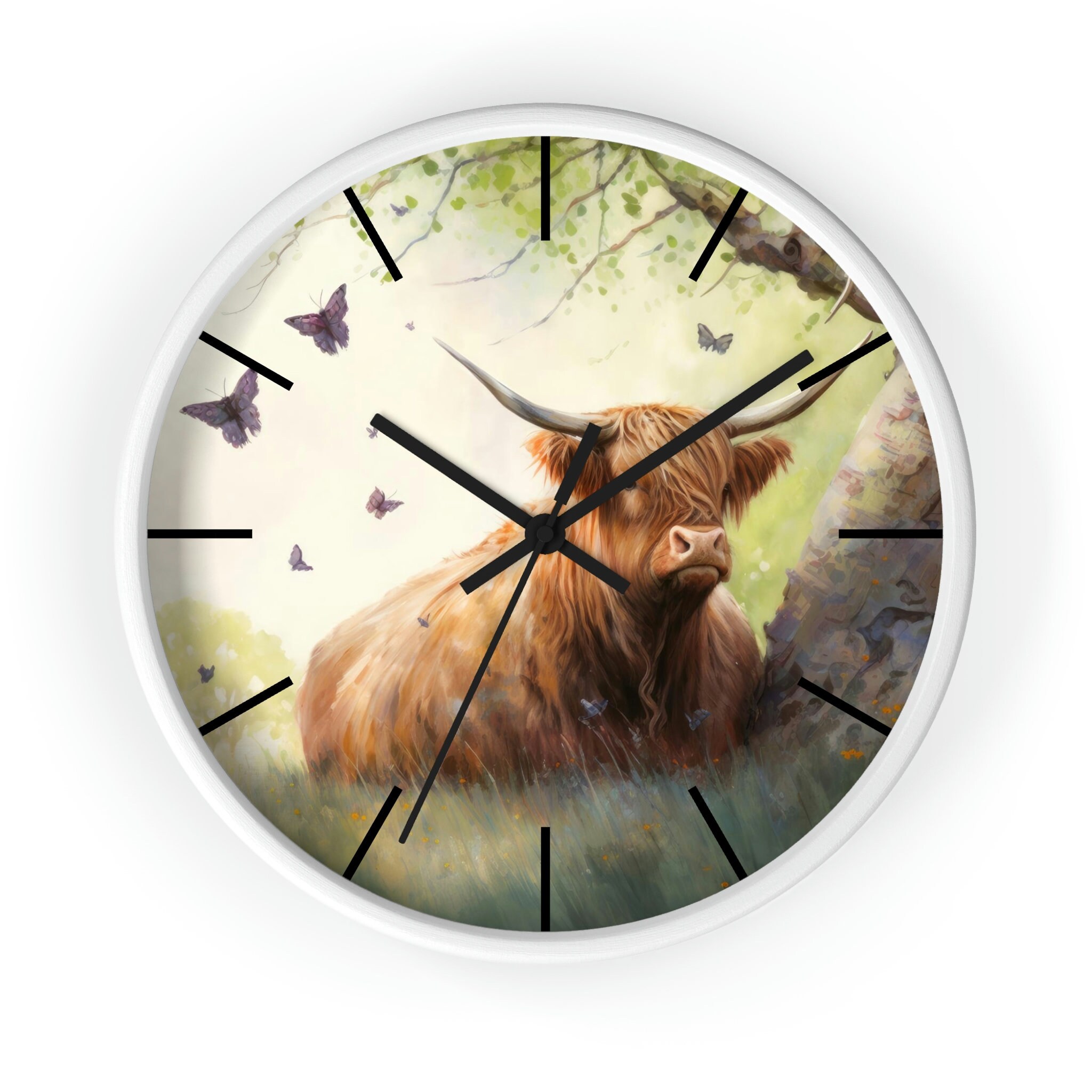 Highland Cow Wall Clock, Wooden Wall Clock, Farmhouse Decor. - Etsy
