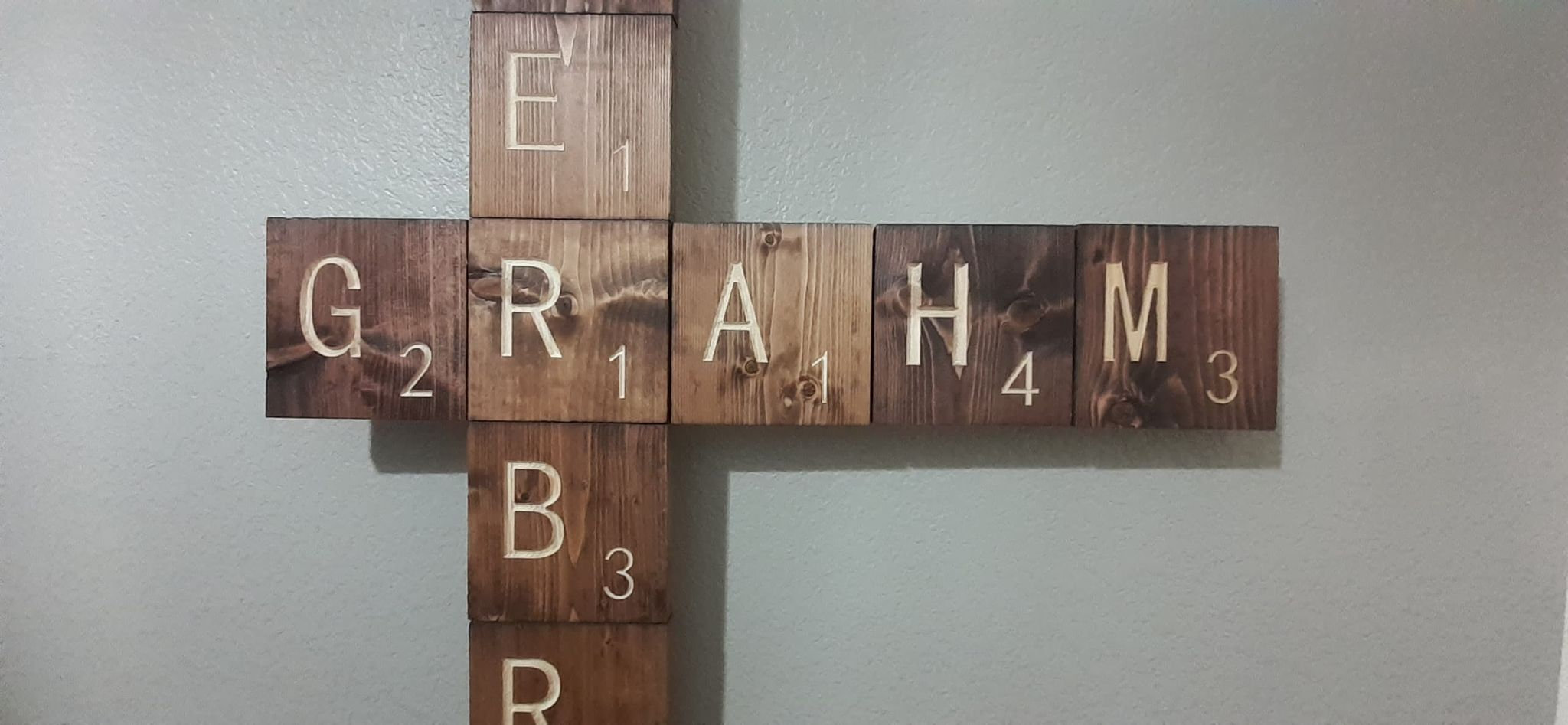 Scrabble Wall Tiles - Large 5.5" X 5.5", Wood Engraved Letters ...