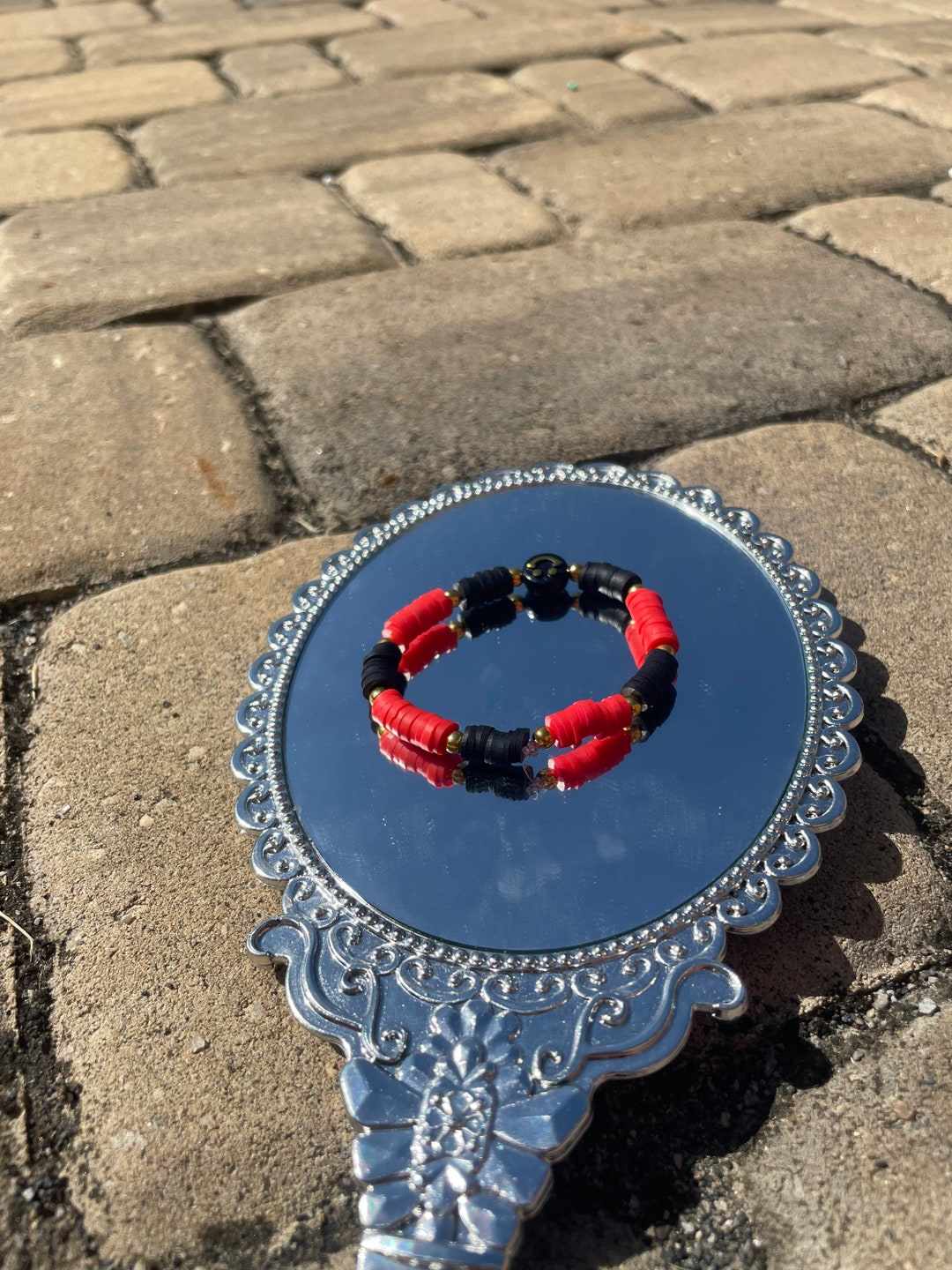 Red and Black Bracelet - Etsy