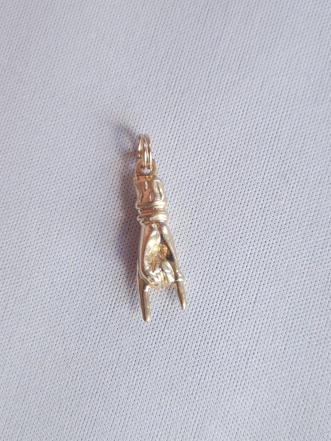 Vintage 14k Yellow Gold Mano Cornuto Hand Pendant, Lucky Hand Amulet ...