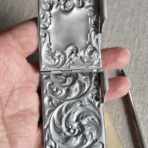 Antique Art Nouveau Silver Plated Notebook Pendant With Pencil - Etsy