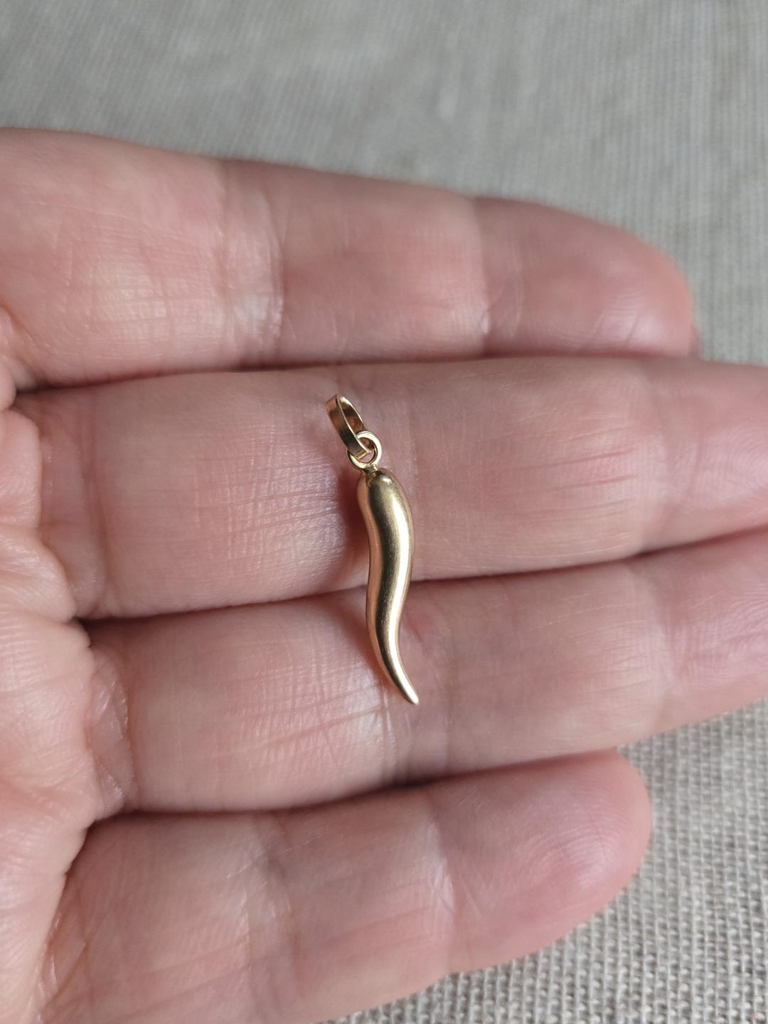 Vintage 14k Yellow Gold Cornicello Pendant, Italian Horn Charm, Horn of ...