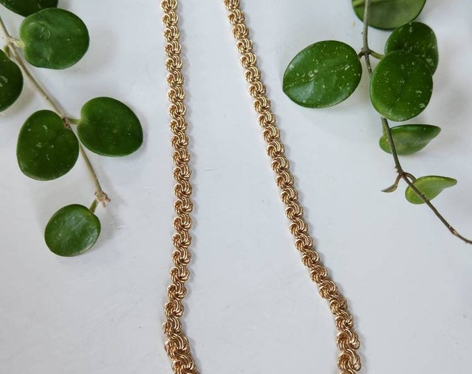 Wonderful Vintage 10k Yellow Gold Graduated Fancy Rosetta Link Necklace ...