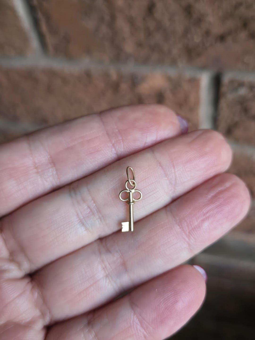 Vintage 14k Yellow Gold Mini Key Charm, Delicate Gold Charm ...