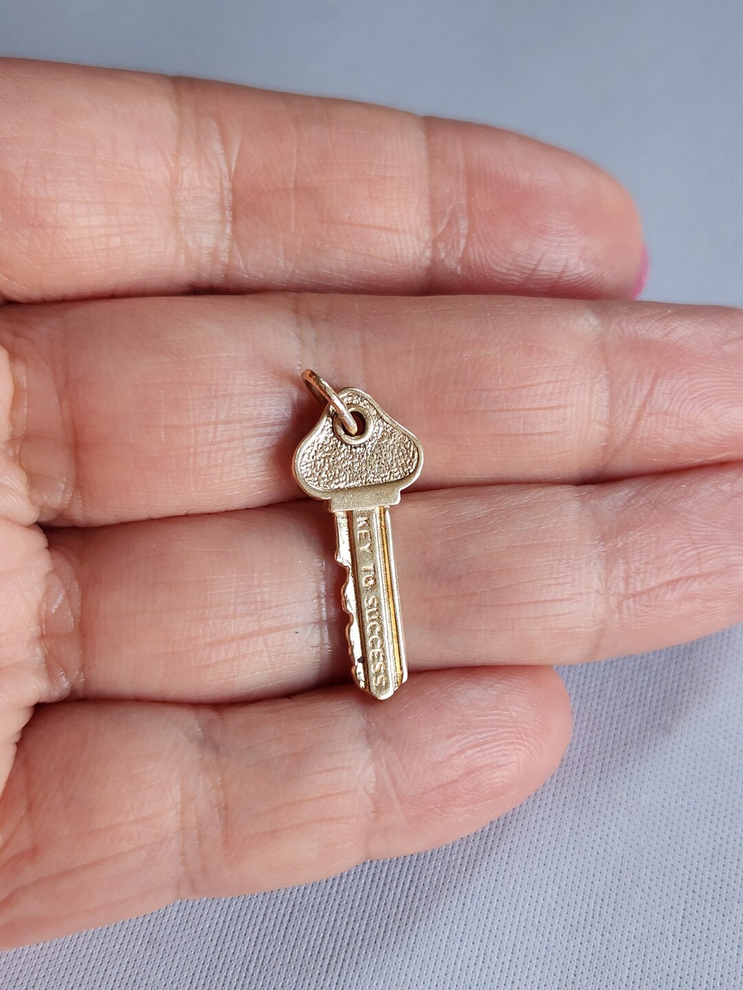 Vintage 10k Yellow Gold key to Success Key Charm, 10k Gold Key Pendant ...