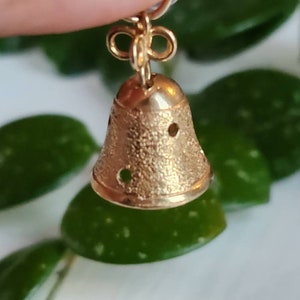 Vintage Estate Solid 14k Yellow Gold Bell Pendant/charm With Pearl ...