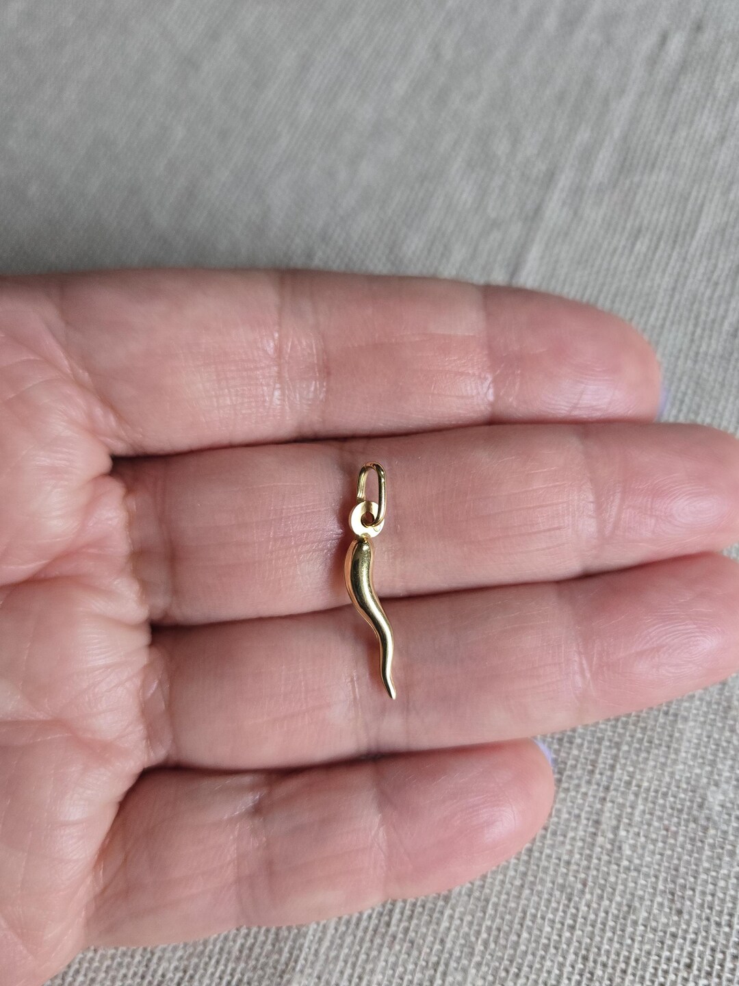 Vintage 18k Yellow Gold Small Cornicello Pendant/charm, Horn of Plenty ...