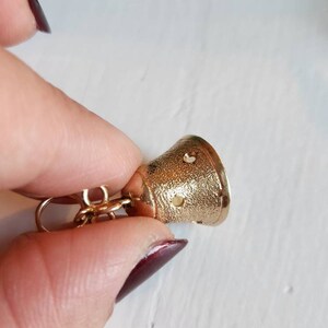 Vintage Estate Solid 14k Yellow Gold Bell Pendant/charm With Pearl ...