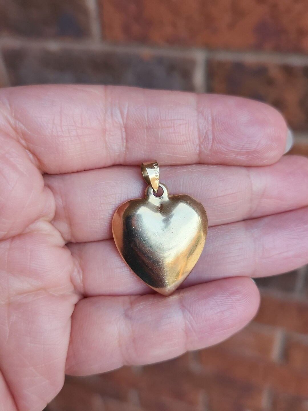 Vintage 10k Yellow Gold Puffed Heart Pendant, Statement Gold Heart ...