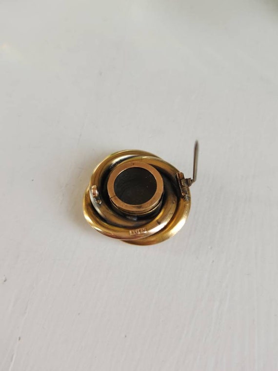 Antique 10k yellow gold heavy gold knot brooch with s… - Gem