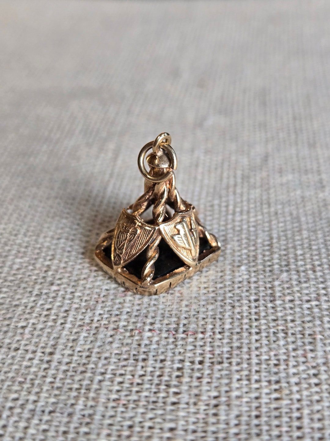 Antique 10k Yellow Gold Bloodstone Fob, 4 Shields, Ornate Gold Fob - Etsy