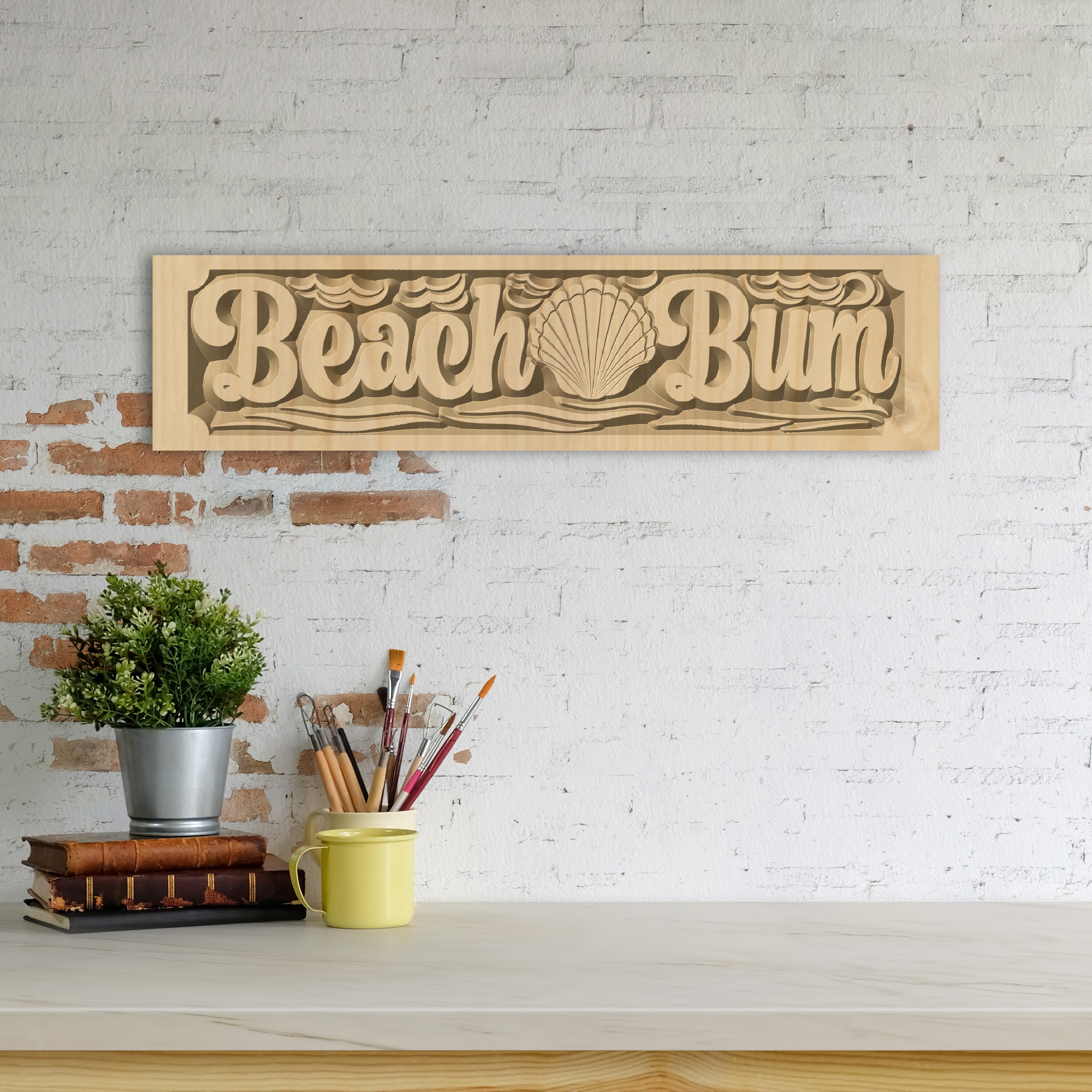 Letrero grabado de Beach Bum - Etsy España
