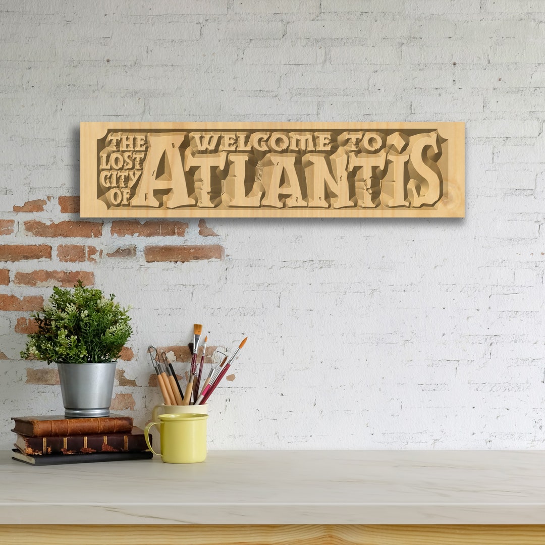 Welcome to the Lost City of Atlantis Engraved Sign - Etsy