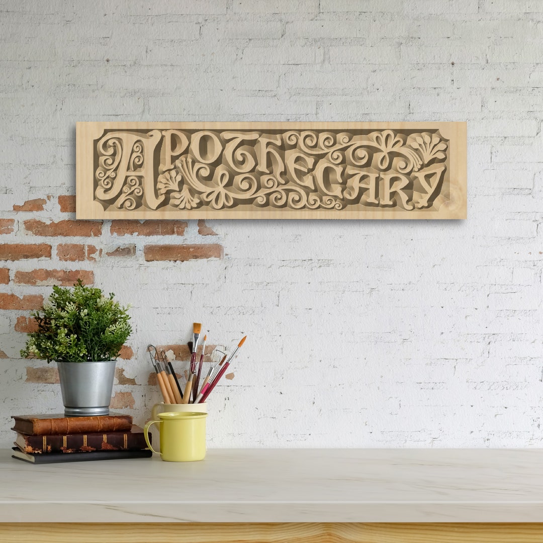 Apothecary Engraved Sign - Etsy