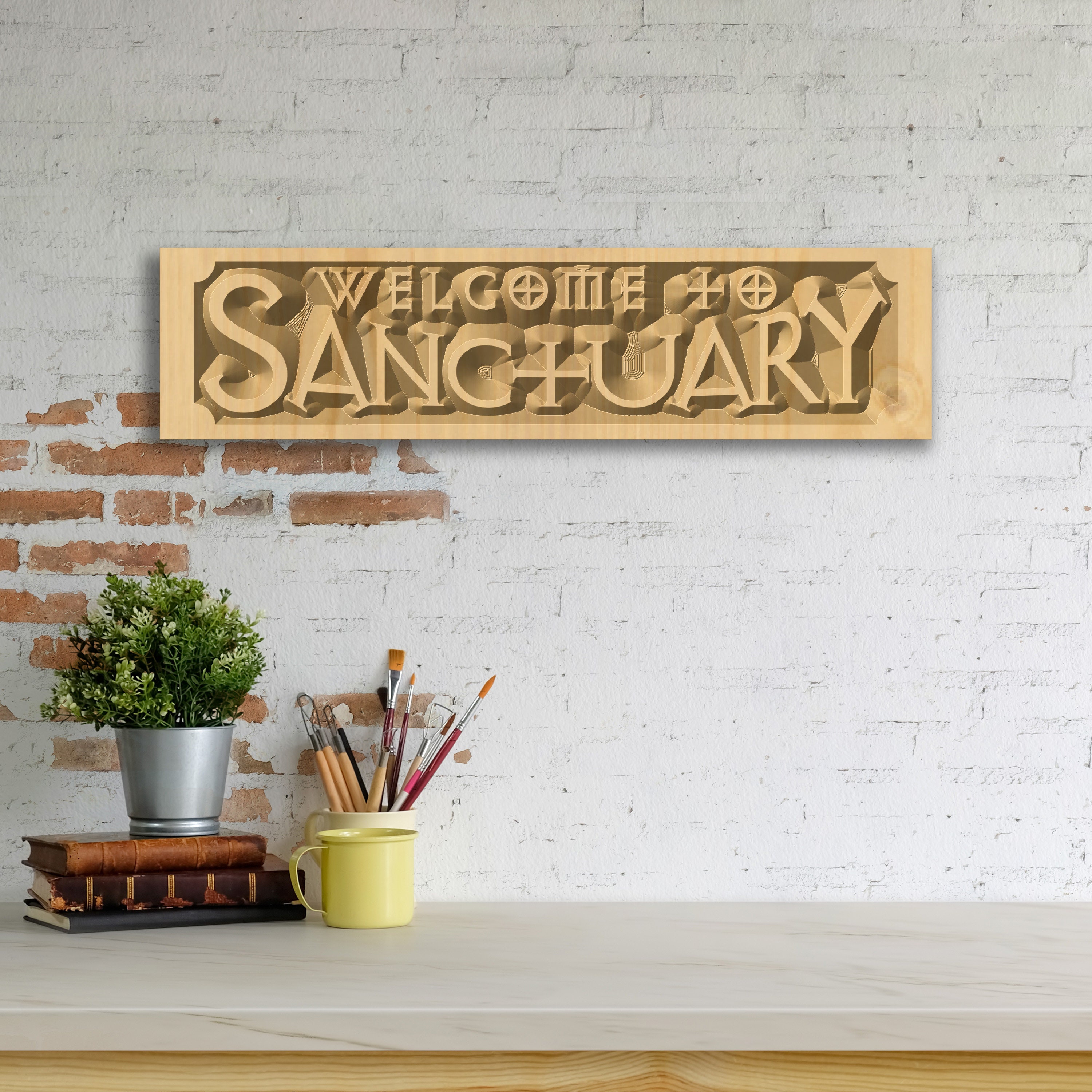 Welcome to Sanctuary Engraved Sign | Etsy