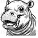 Moo Deng Baby Hippo Clipart Png Instant Download, Cute Moo Deng Baby ...