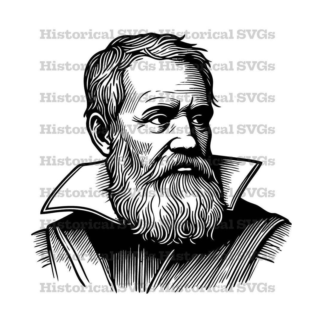 Galileo Galilei SVG, JPG, PNG, Dxf, Pdf, Eps Graphic Ideal for Cricut ...