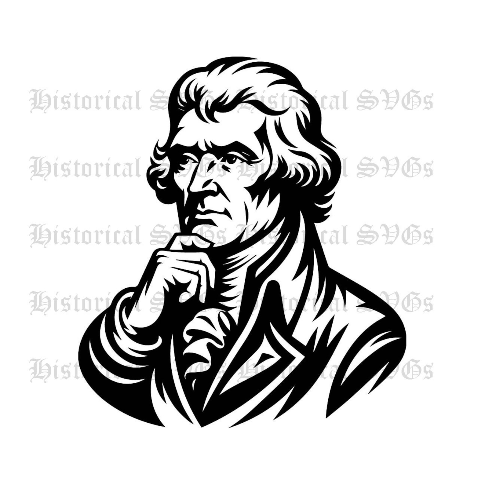 Thomas Jefferson SVG, JPG, PNG, Dxf, Pdf, Eps Graphic - Ideal for ...