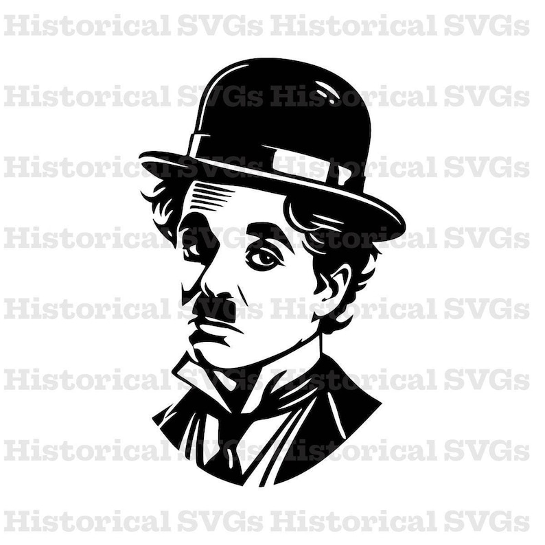 Charlie Chaplin SVG, JPG, PNG, Dxf, Pdf, Eps, Vector Graphic - Ideal ...