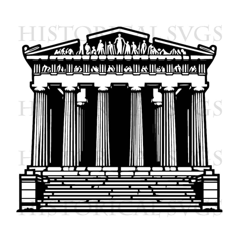 Greek Parthenon SVG, JPG, PNG, Dxf, Pdf, Eps Graphic - Ideal for Cricut ...