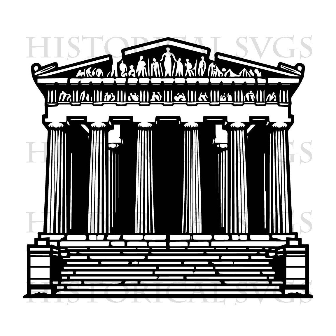 Greek Parthenon SVG, JPG, PNG, Dxf, Pdf, Eps Graphic - Ideal for Cricut, Stickers & Vinyl Decals ...