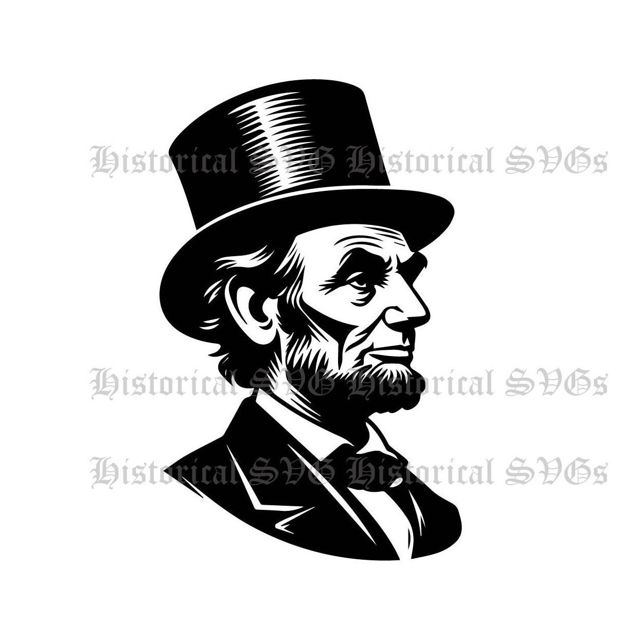 Abraham Lincoln SVG, JPG, PNG, Dxf, Pdf, Eps Graphic - Ideal for Cricut ...
