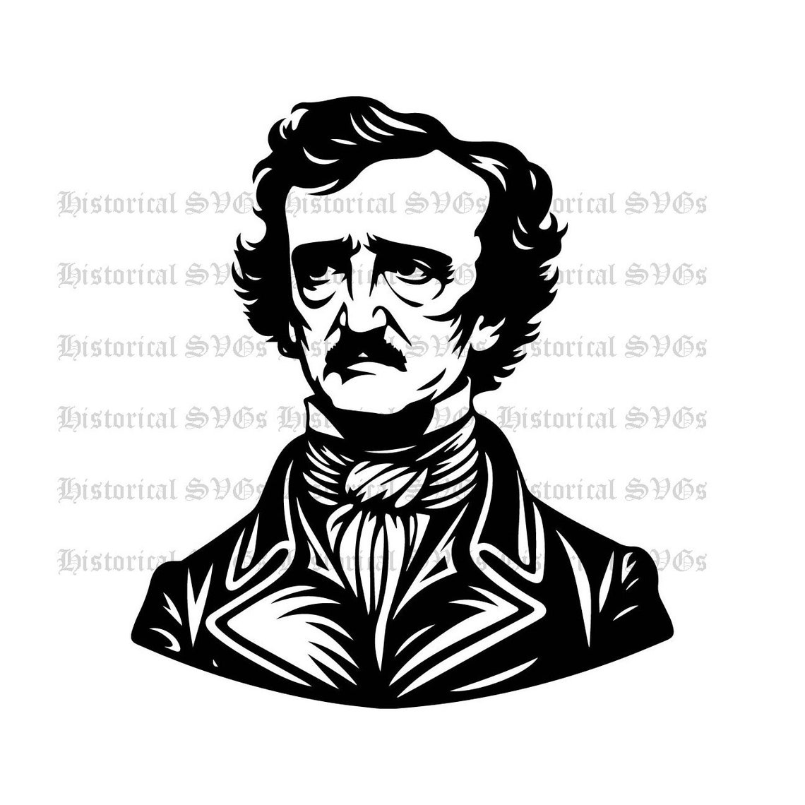 Edgar Allen Poe SVG, JPG, PNG, Dxf, Pdf, Eps Graphic - Ideal for Cricut ...