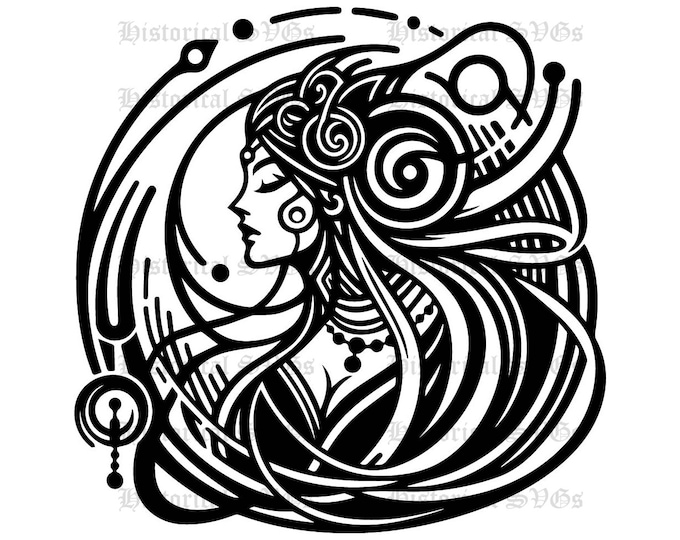 Watercolor Goddess Freya Clipart Png Bundle, Norse Mythology Clipart ...