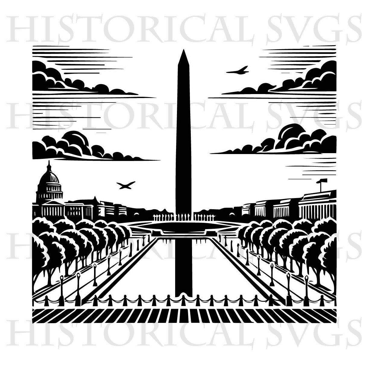 Washington Monument SVG, JPG, PNG, Dxf, Pdf, Eps Graphic - Ideal for ...
