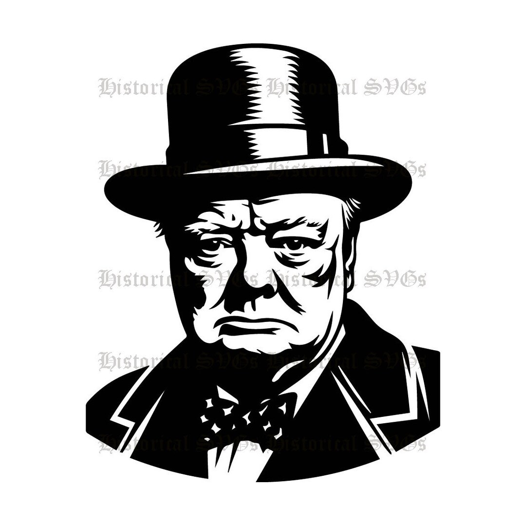 Winston Churchill SVG, JPG, PNG, Dxf, Pdf, Eps Graphic Ideal for Cricut ...