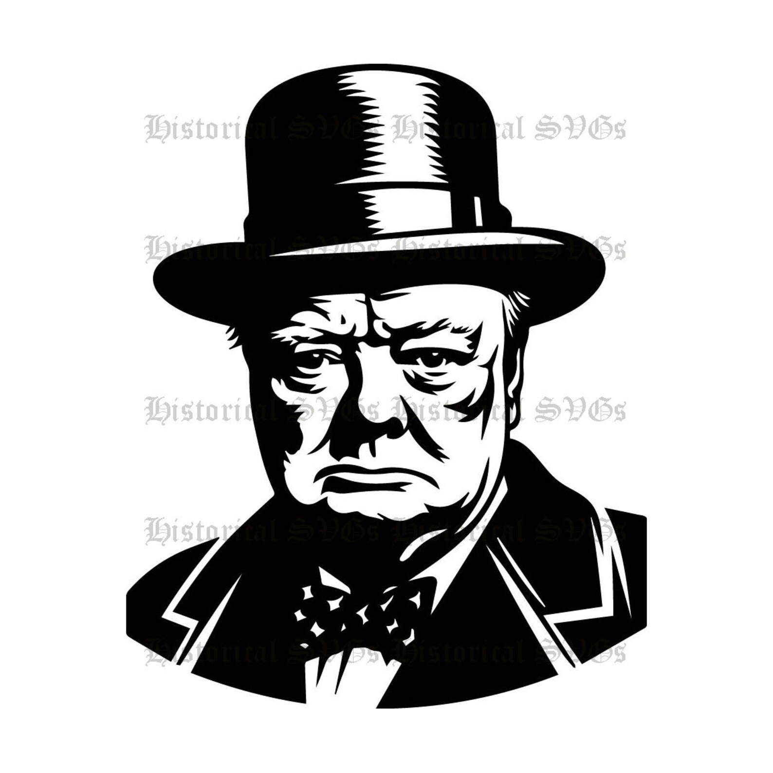 Winston Churchill SVG, JPG, PNG, Dxf, Pdf, Eps Graphic Ideal for Cricut ...