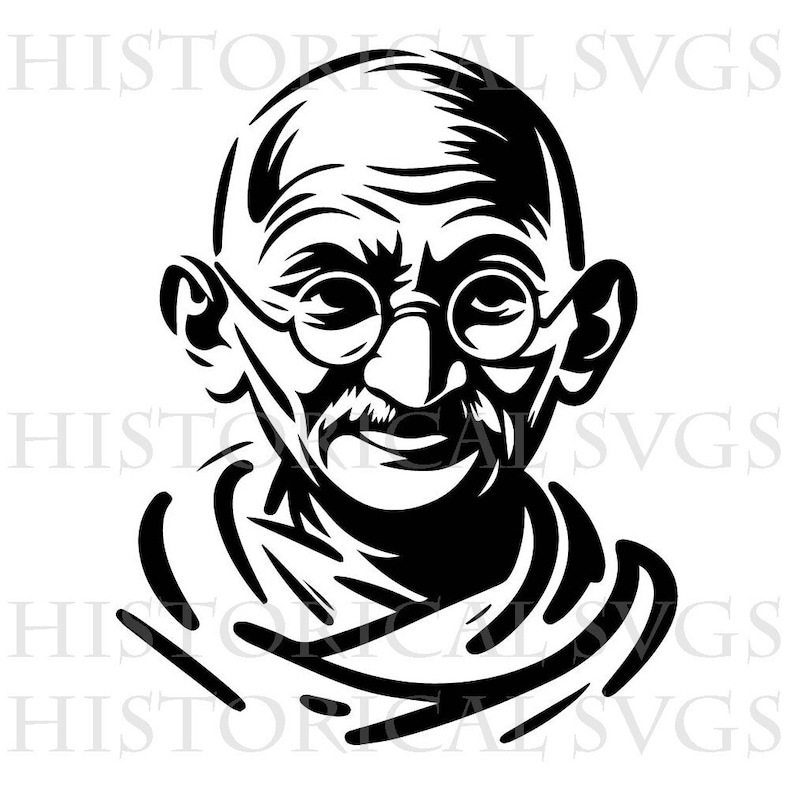 Mahatma Gandhi SVG, JPG, PNG, Dxf, Pdf, Eps Graphic - Ideal for Cricut ...