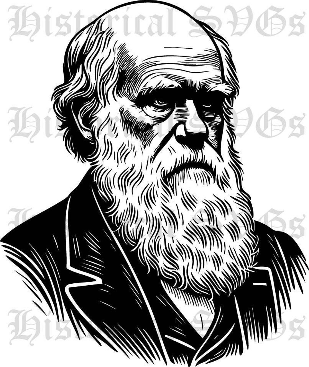 Charles Darwin SVG, JPG, PNG, Dxf, Pdf, Eps Graphic Ideal for Cricut ...