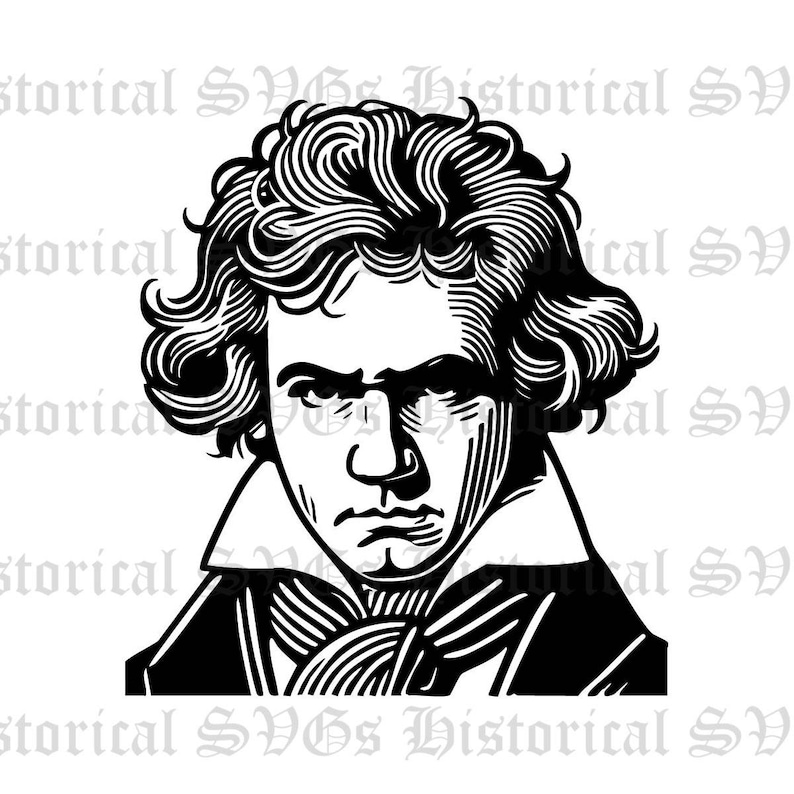 Beethoven SVG, JPG, PNG, Dxf, Pdf, Eps, Vector Graphic - Ludwig Van ...