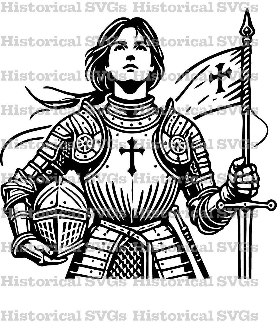 Joan of Arc SVG, JPG, PNG, Dxf, Pdf, Eps Graphic - Ideal for Cricut ...